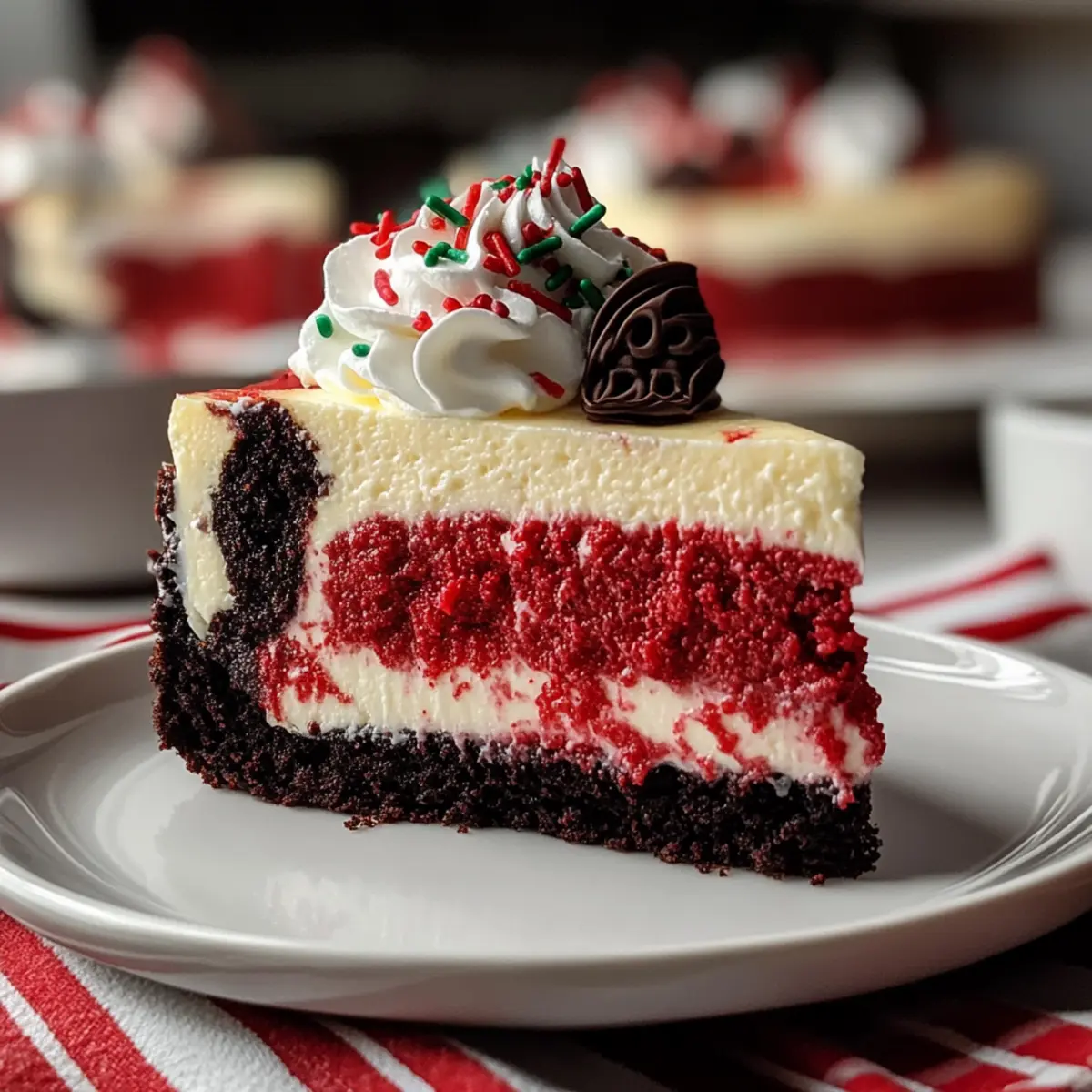 Irresistible Christmas Red Velvet Cheesecake Delight